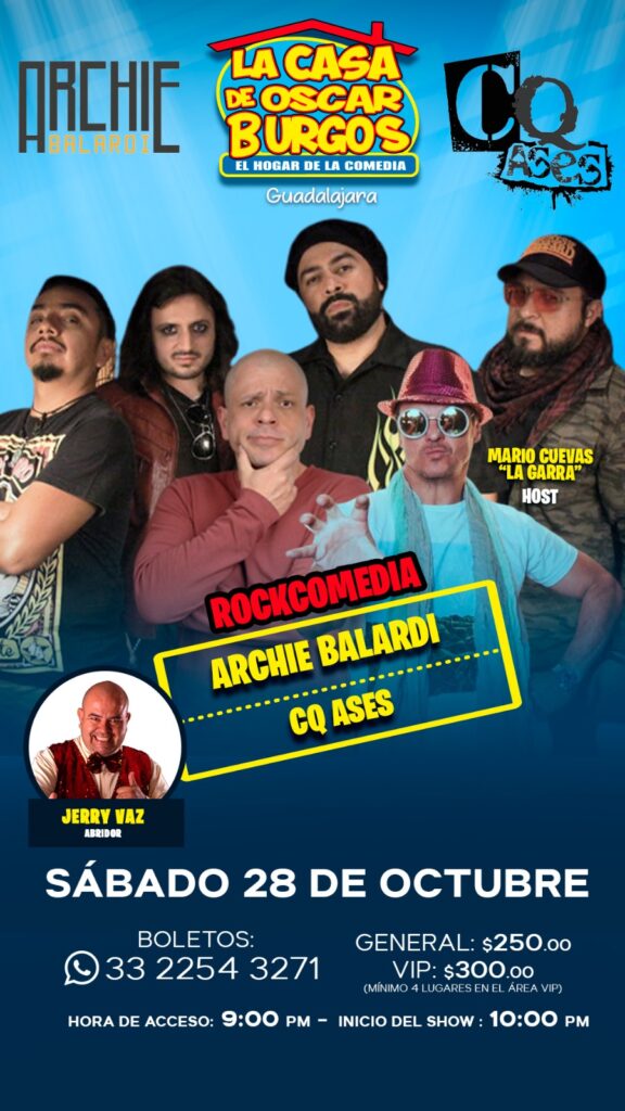 Rock Comedia de Archie Balardi llega a Zapopan - Despertador Americano